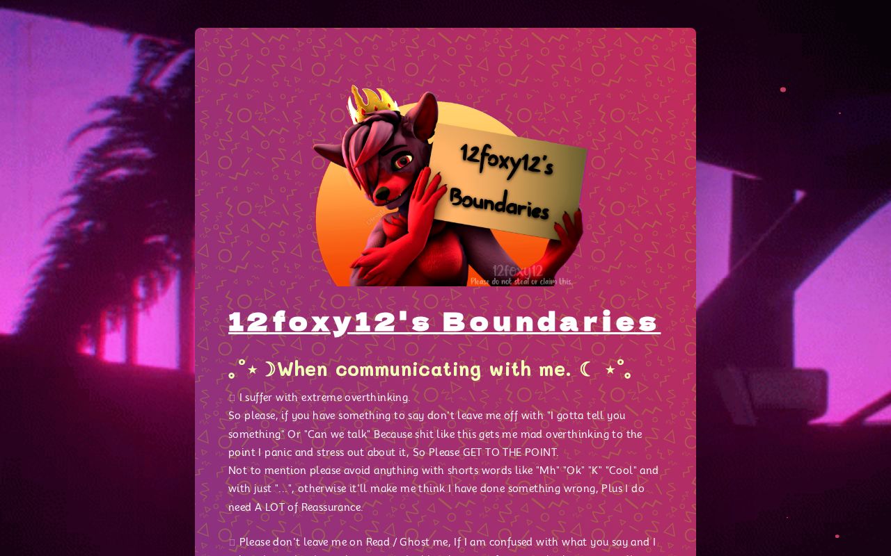 12foxy12 Boundaries